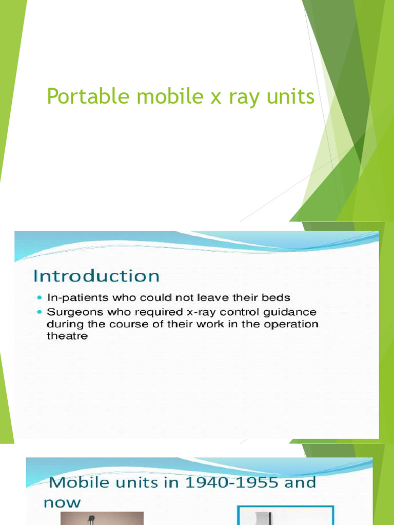 Overview of Mobile X-Ray Units | PDF | X Ray | Radiography