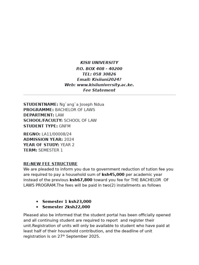New Fee Structure | PDF