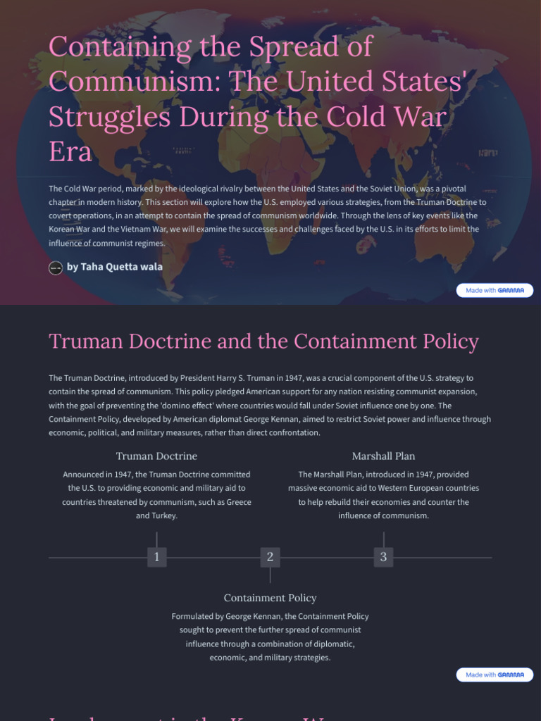 Containing The Spread of Communism The United States Struggles During ...