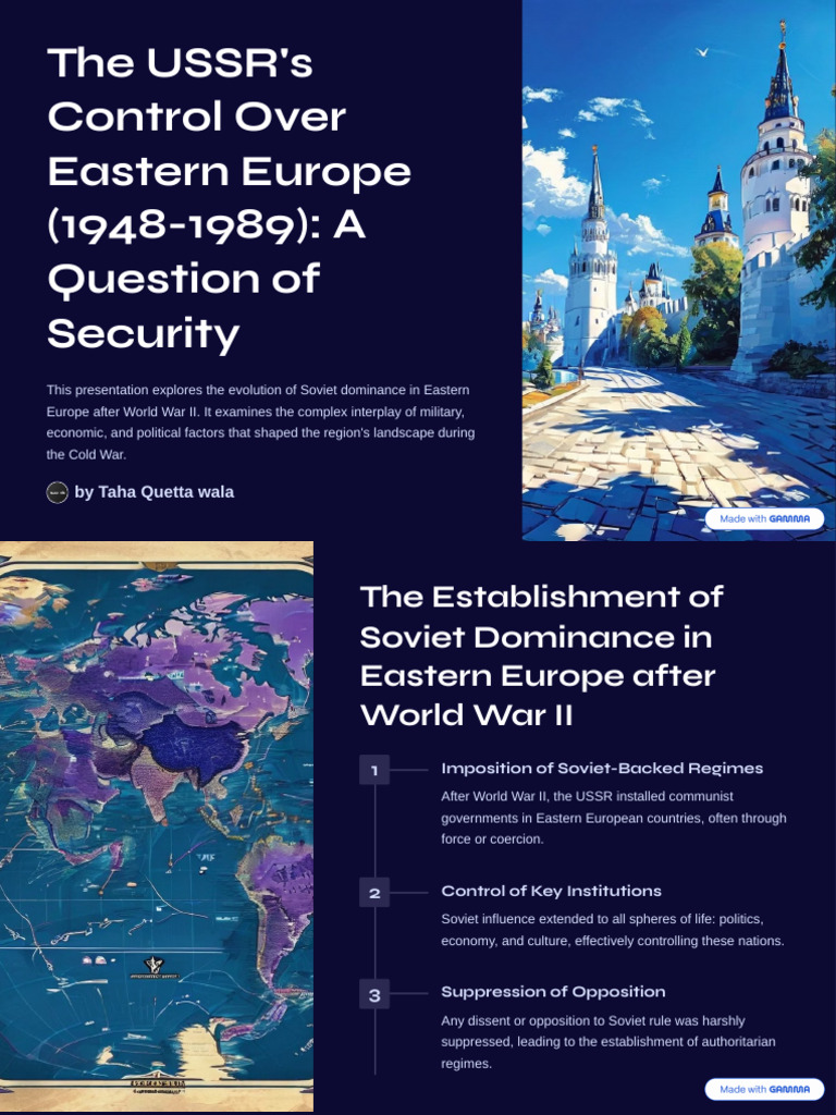 The USSRs Control Over Eastern Europe 1948 1989 A Question of Security ...
