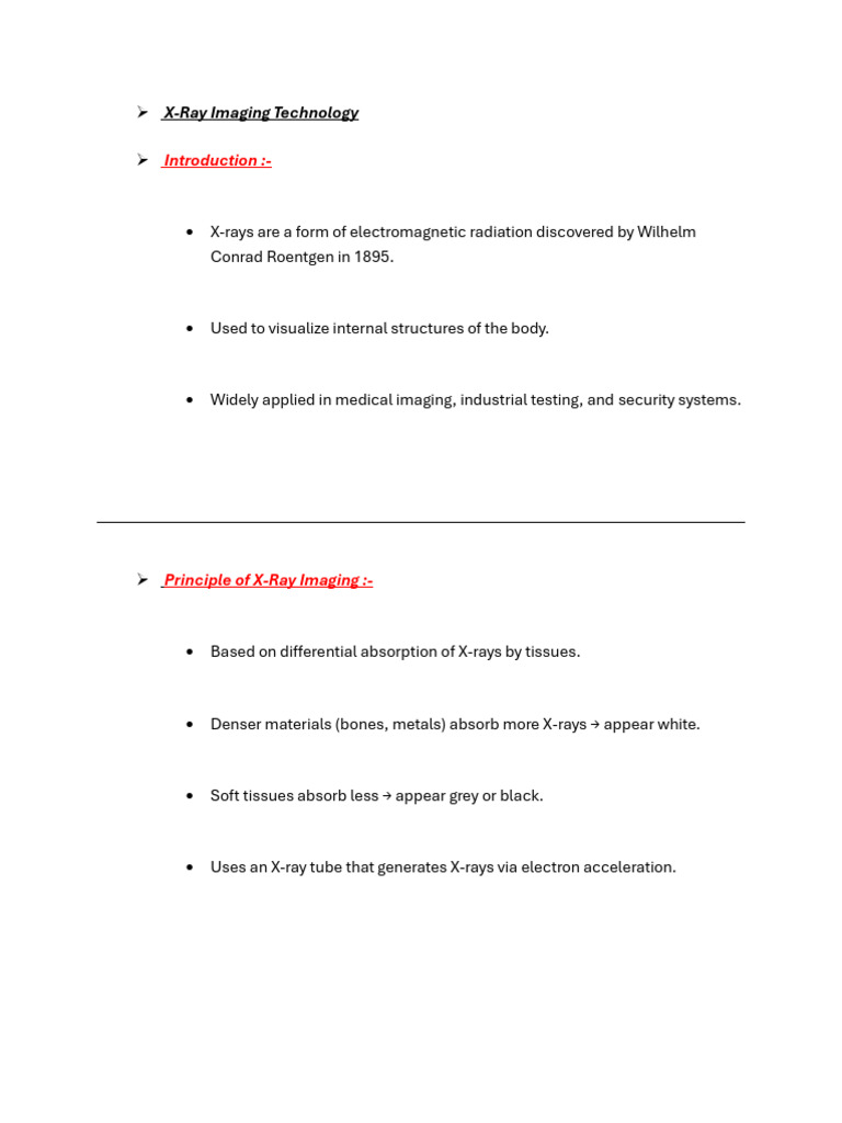 X-Ray Imaging Technology Overview | PDF