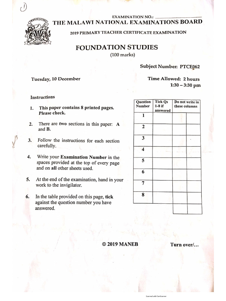 Foundation 2019 Maneb | PDF