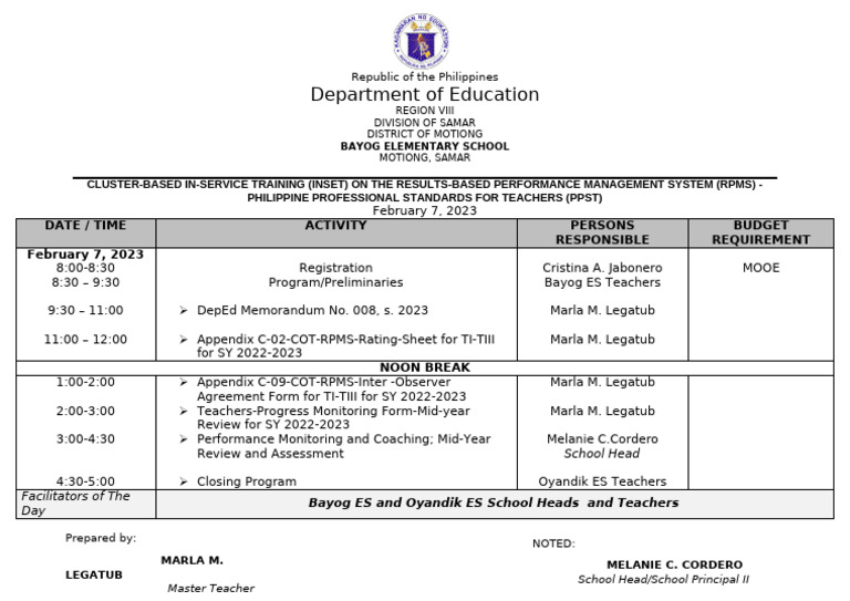 .Trashed-1761639437-Training Matrix School INSET 2021 | PDF | Philippines | Public Administration