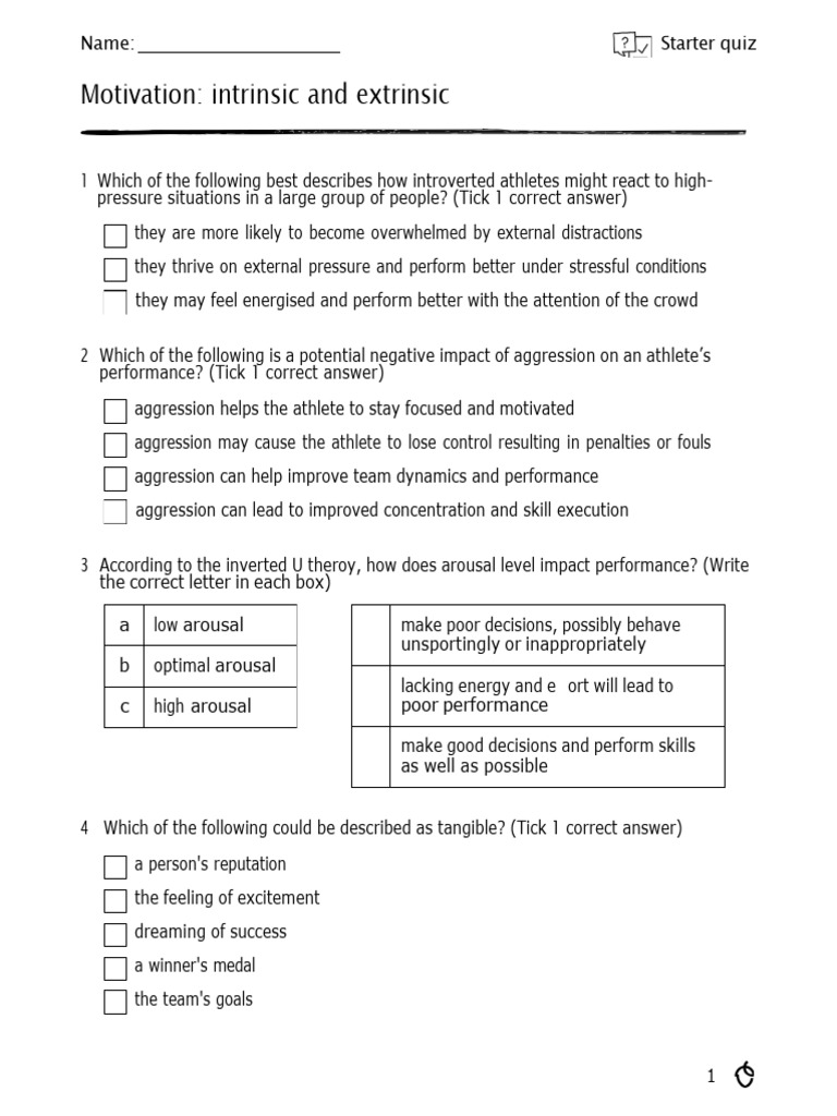 Sports Knowledge Quiz: Test Your Skills | PDF | Motivation | Motivational
