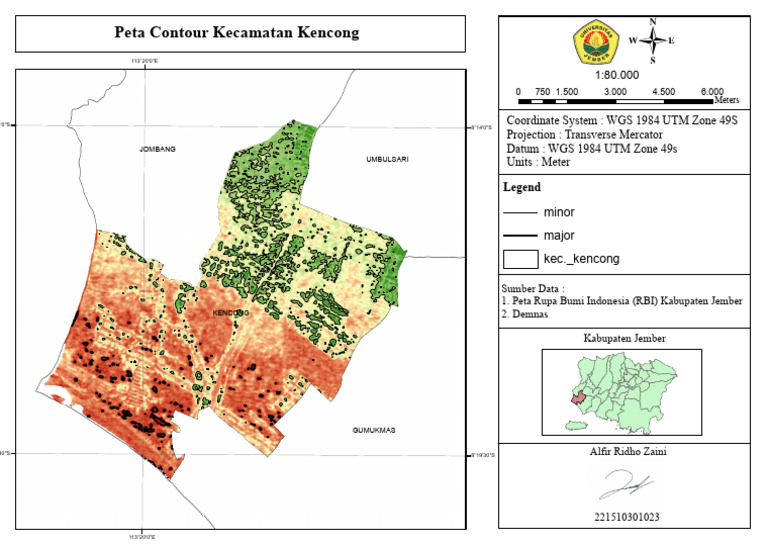 Peta Contour Kencong | PDF