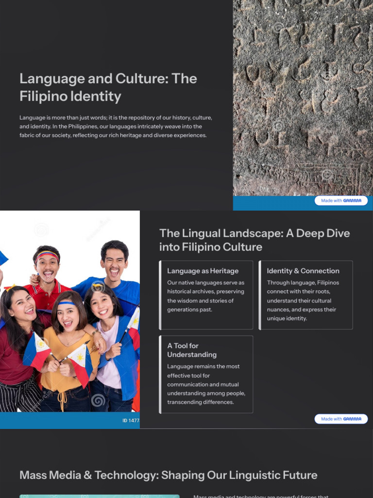 Language and Culture The Filipino Identity | PDF | Philippines | Linguistics