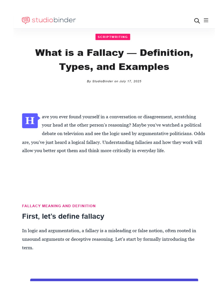 WWW Studiobinder Com Blog What Is A Fallacy Definition ... | PDF ...