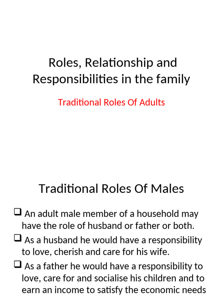 Family Roles and Responsibilities Explained | PDF | Socialization ...