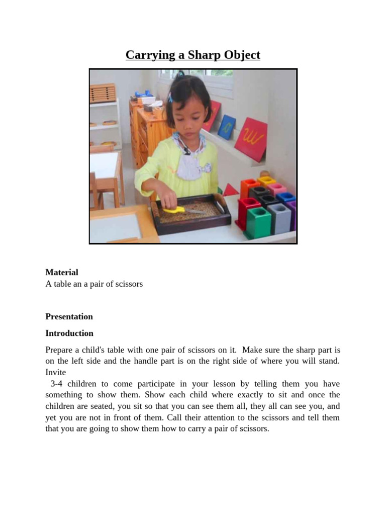 9 Carrying A Sharp Object | PDF | Thumb | Scissors