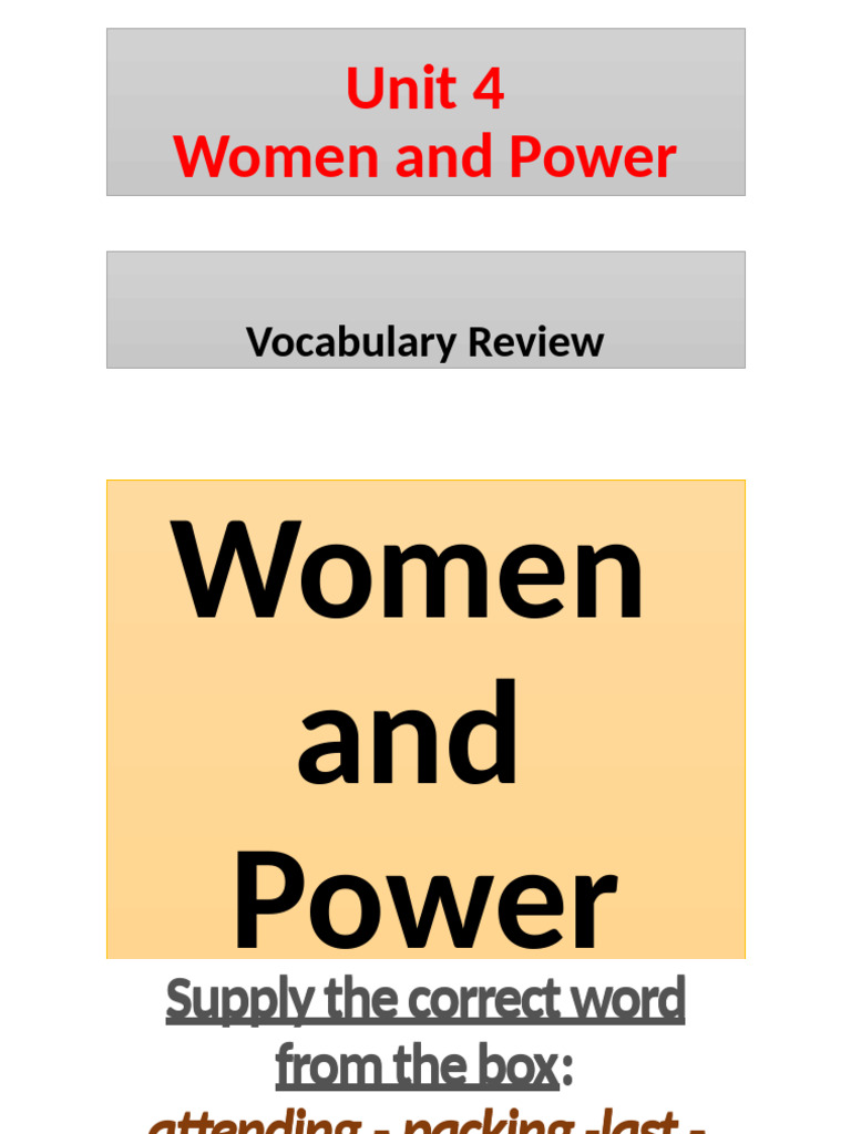 1-1 Vocabulary Review | PDF | Woman