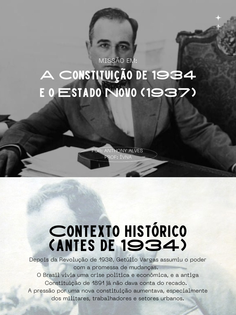 Constituição de 1934 e Estado Novo | PDF | Governo | Ciência Política