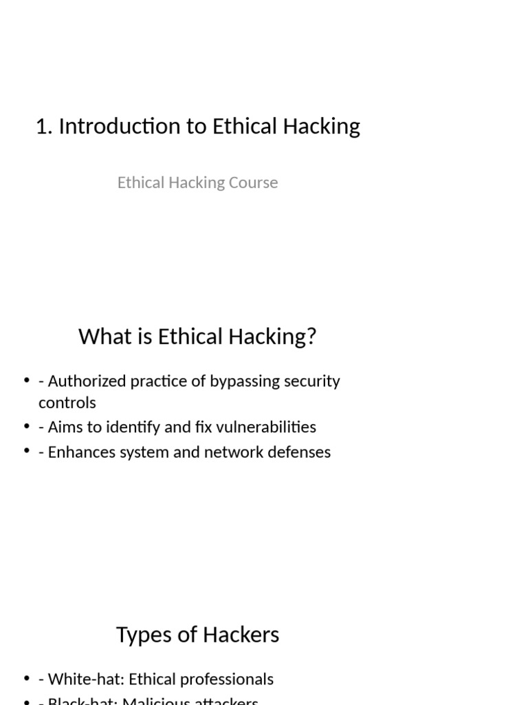 1 Introduction To Ethical Hacking | PDF