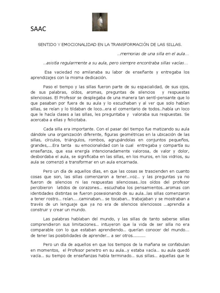 Sentido y Emocionalidad en La Transformación de Las Sillas | PDF ...