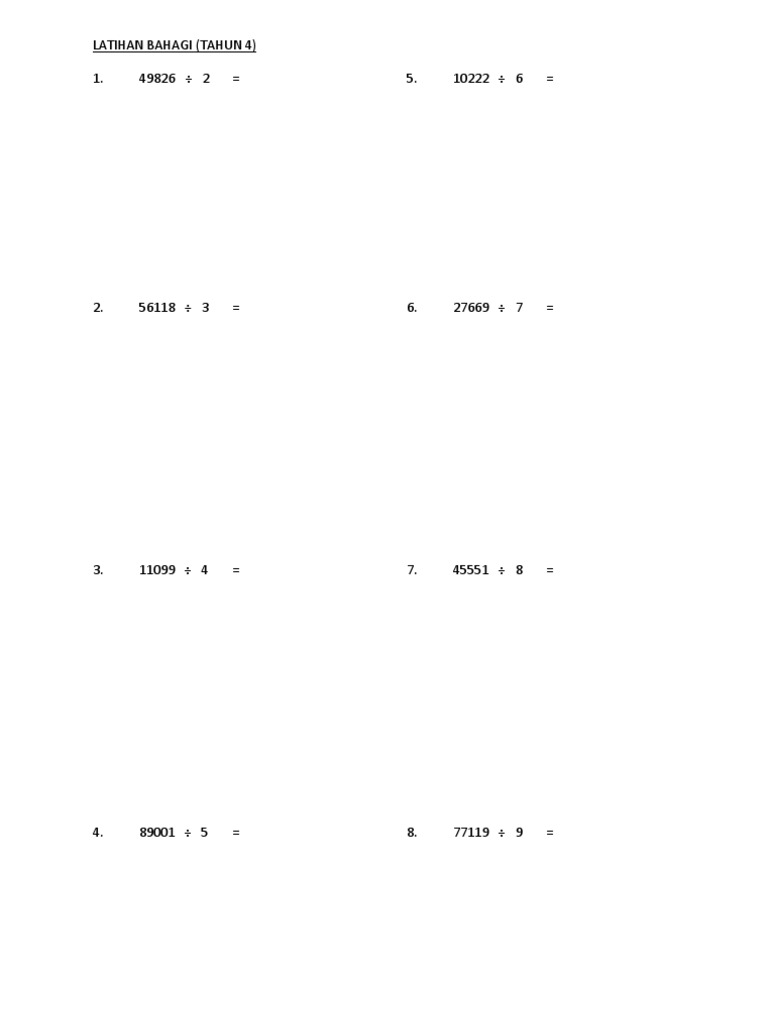 Latihan Bahagi | PDF