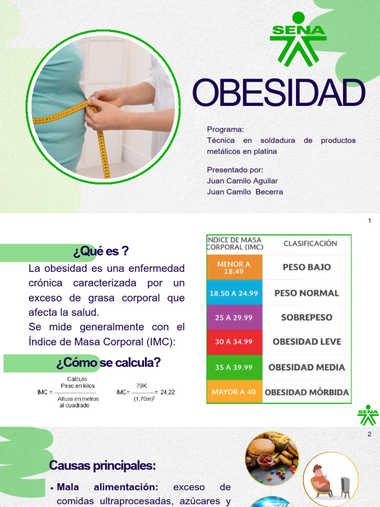 Presentación Obesidad JCA, JCB | PDF | Obesidad | Enfermedades y trastornos humanos