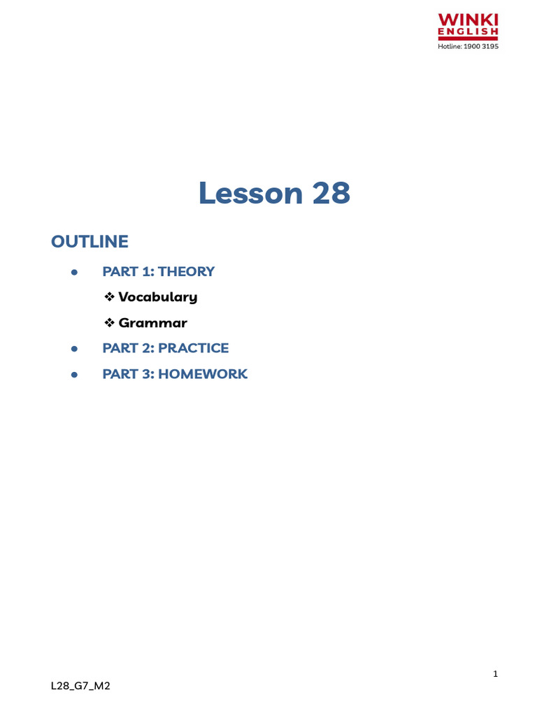 Vocabulary and Grammar Lesson 28 | PDF | Adjective | Linguistics
