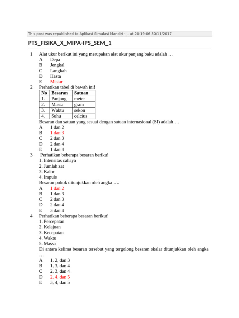 Fisika X Soal CBT Pts Ganjil Reny | PDF