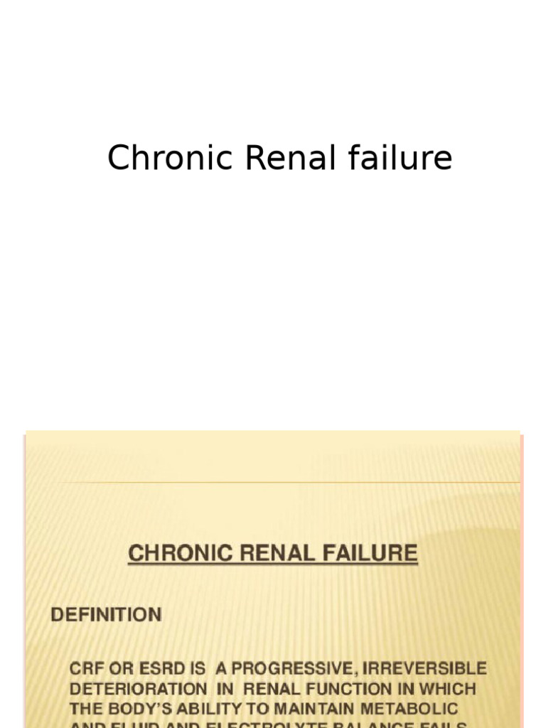 Chronic Renal Failure | PDF