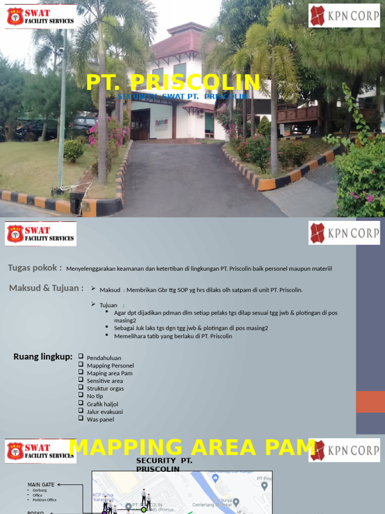 SOP Keamanan PT. Priscolin dan Mapping Area | PDF