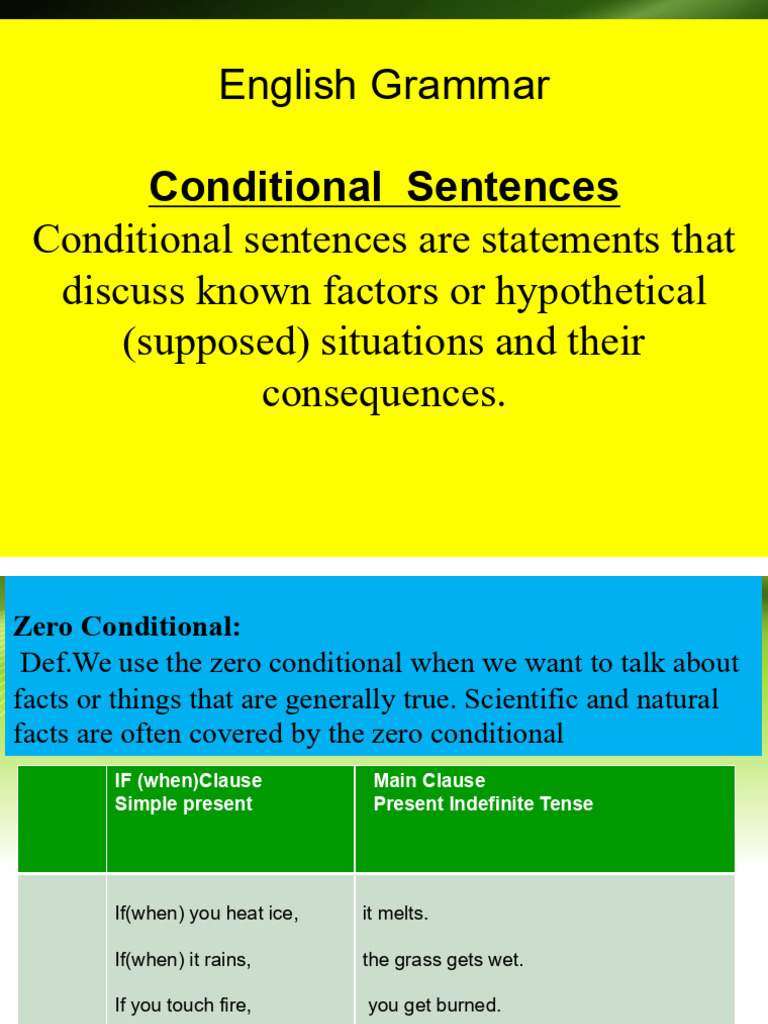 Conditional Sentences | PDF | Syntax | Grammar