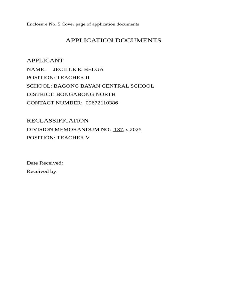ENCLOSURE No.5 Division Memorandum FRONT PAGE | PDF