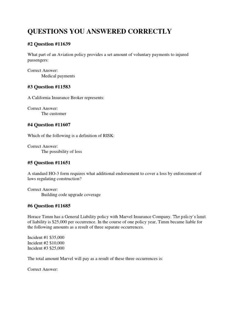 Property and Casualty Questions | PDF | Home Insurance | Deductible