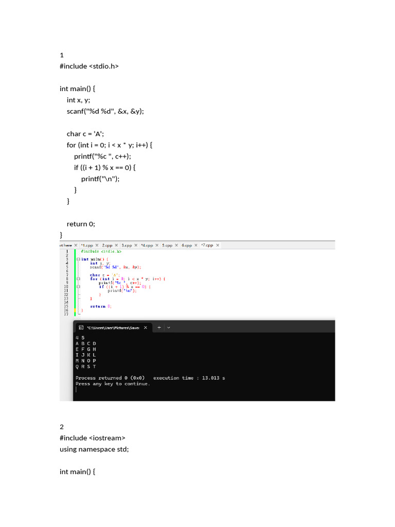 C++ Programming Examples and Solutions | PDF