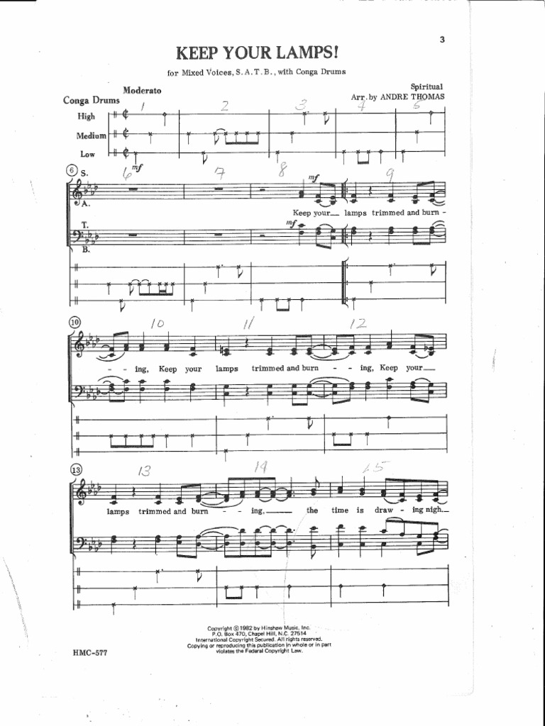 Keep Your Lamps (SATB - Spiritual) | PDF