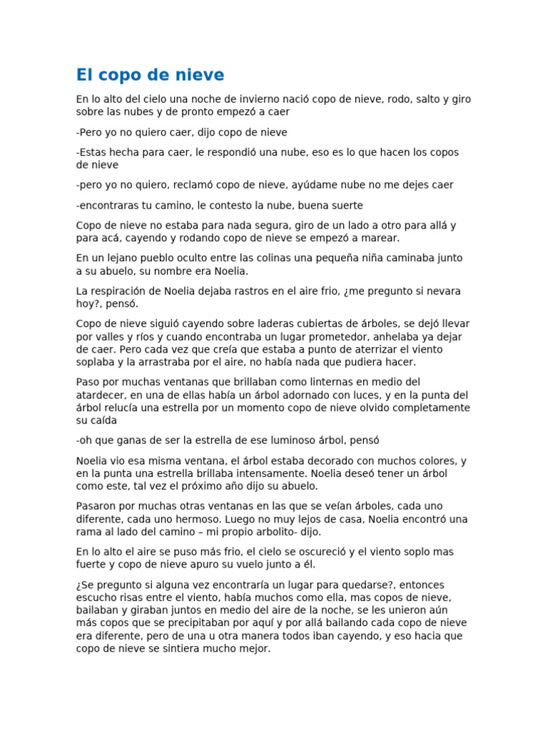 El viaje del copo de nieve | PDF | Nieve