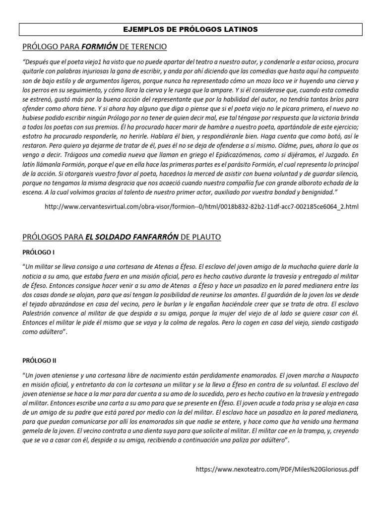 Ejemplos de Prologos Latinos | PDF