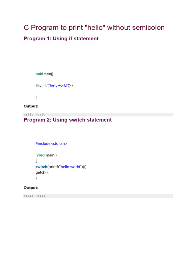 POP Important Program With Explanation For VTU Exam | PDF | Prime ...