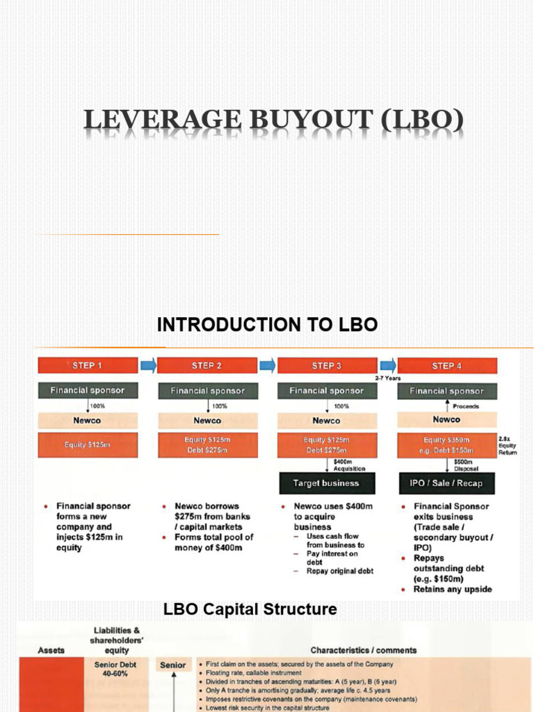 Understanding LBO Valuation Basics | PDF | Leveraged Buyout | Internal ...