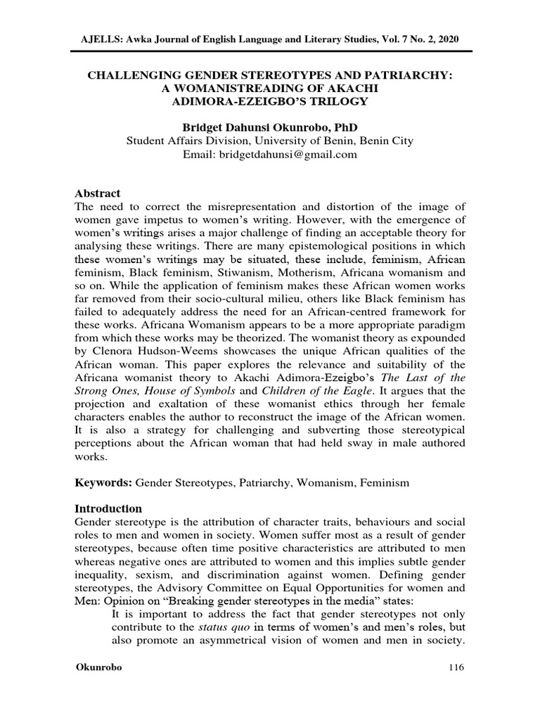 Challenging Gender Stereotypes and Patri | PDF | Feminism | Gender Studies