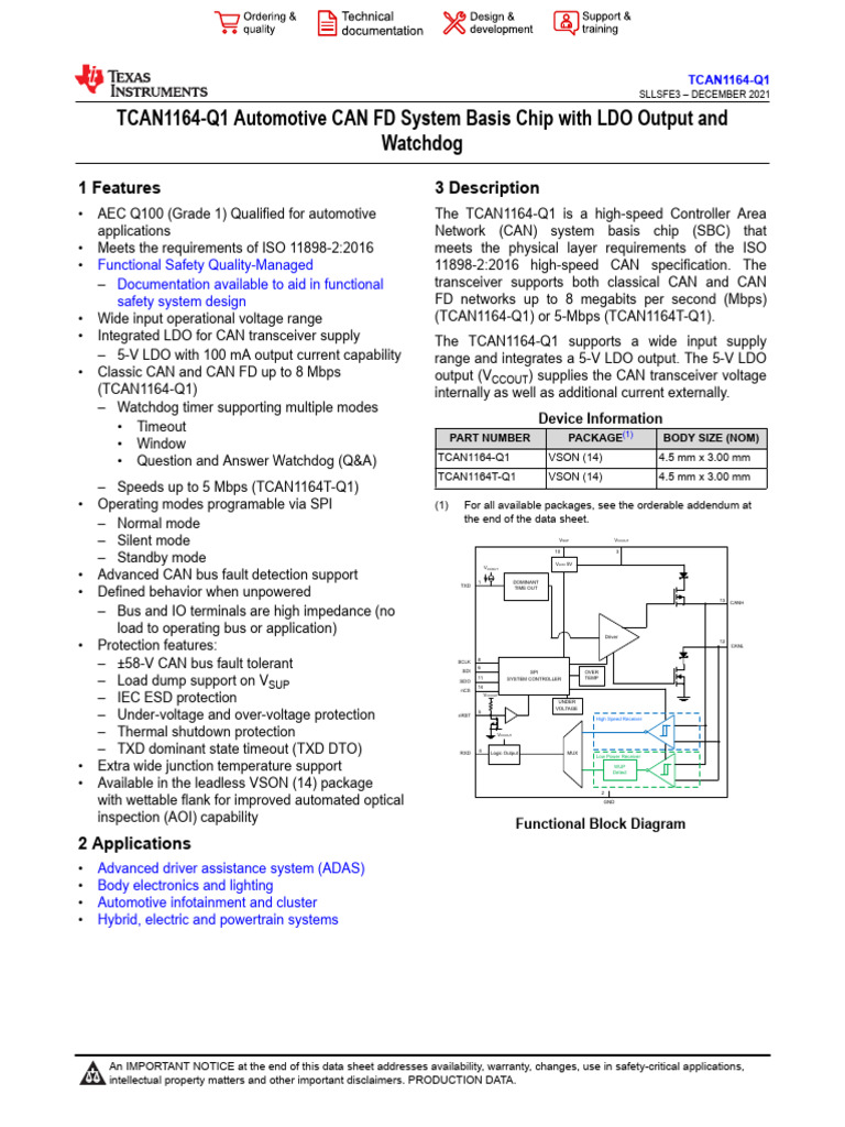 Tcan1164 q1 | PDF | Electrostatic Discharge | Electrical Engineering