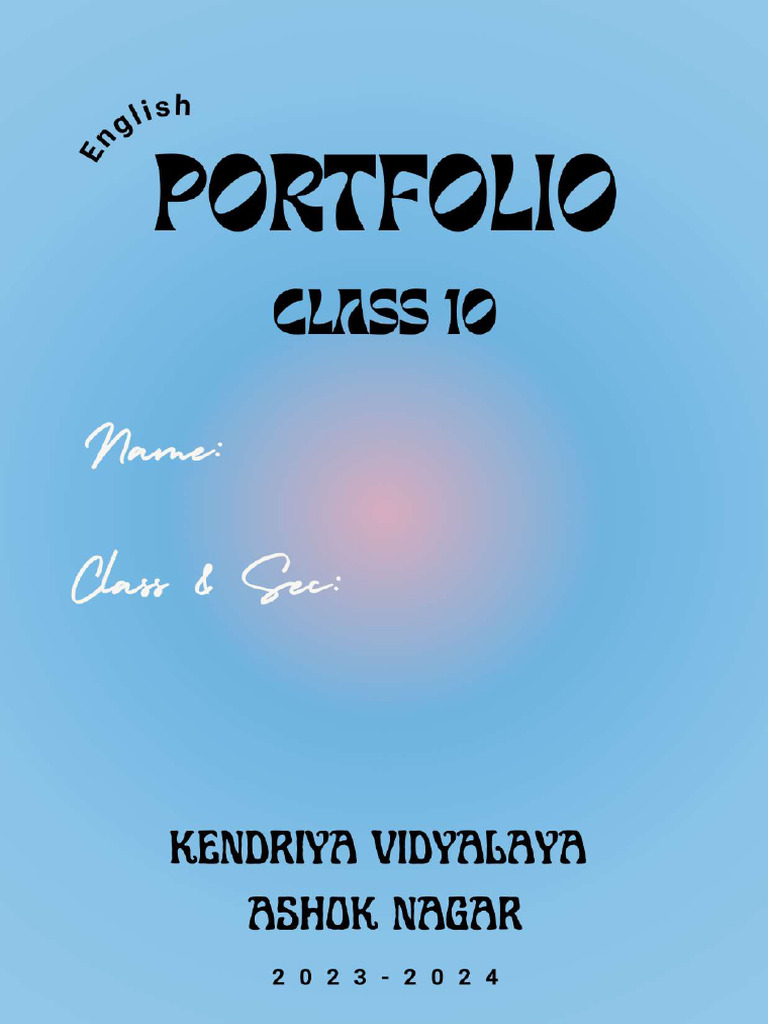 Class X Portfolio | PDF