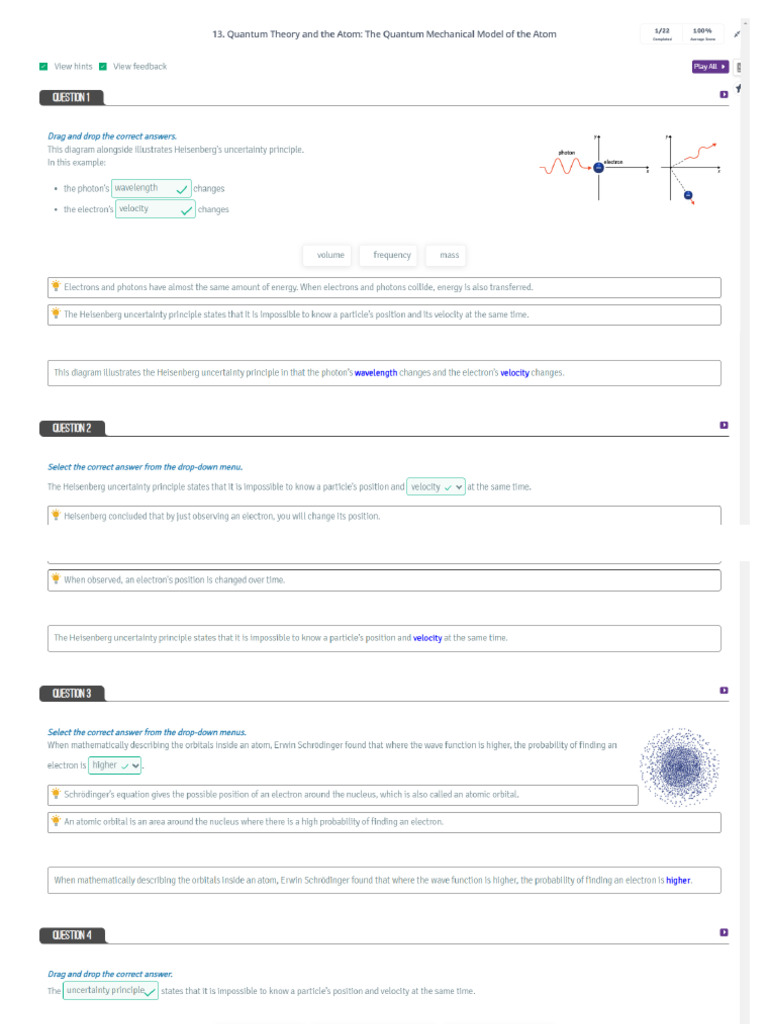 13 Quantum Theory and The Atom The Quantum Mechanical Model of The | PDF