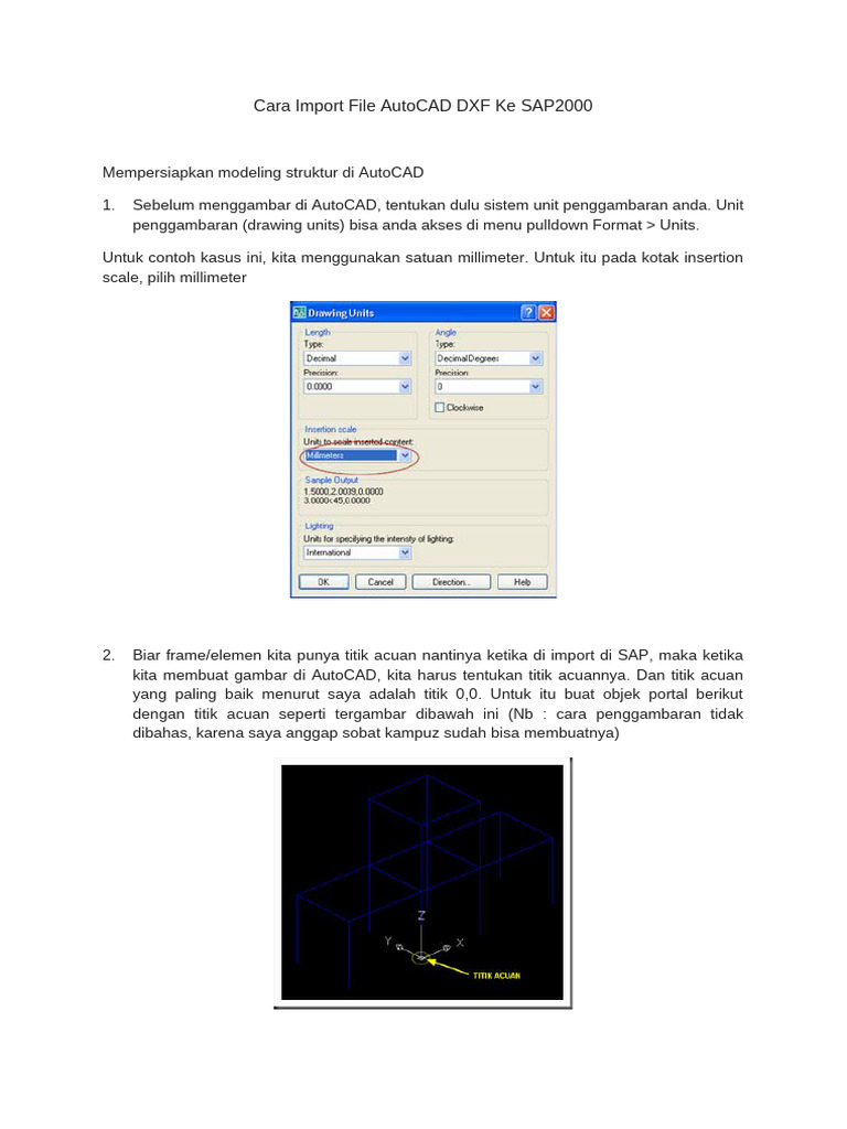 Cara Import File AutoCAD DXF Ke SAP2000 | PDF