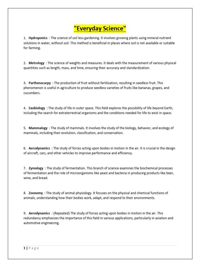 Branches of Science Notes | PDF | Pathology | Paleontology