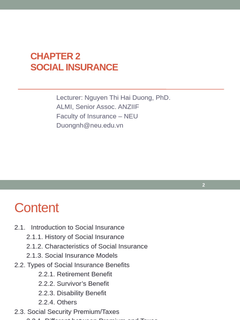 Overview of Social Insurance Concepts | PDF | Cost Of Living | Social ...