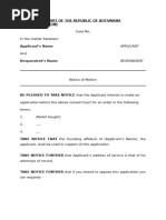High Court Notice of Motion Template | PDF | Judiciaries | Legal Procedure
