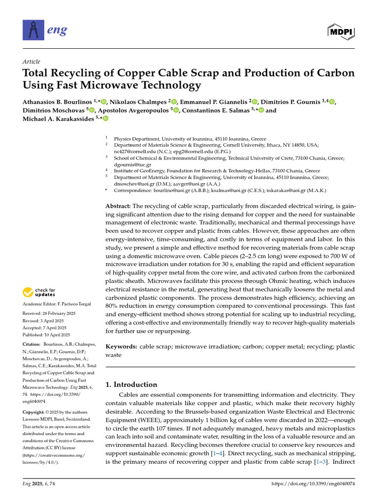 03 Total Recycling of Copper Cable Scrap and Production of Carbon | PDF ...