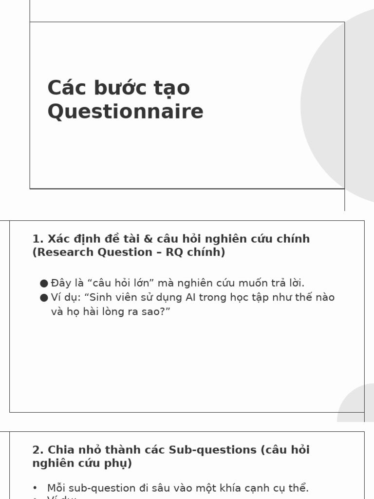 Các Bư C T o Questionnaire | PDF