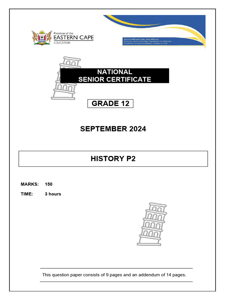 Grade 12 History P2 Exam Paper 2024 | PDF