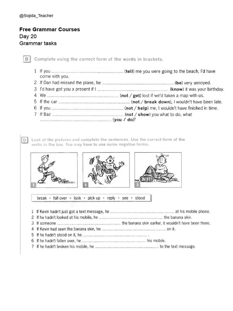 Day 20 Grammar Tasks | PDF