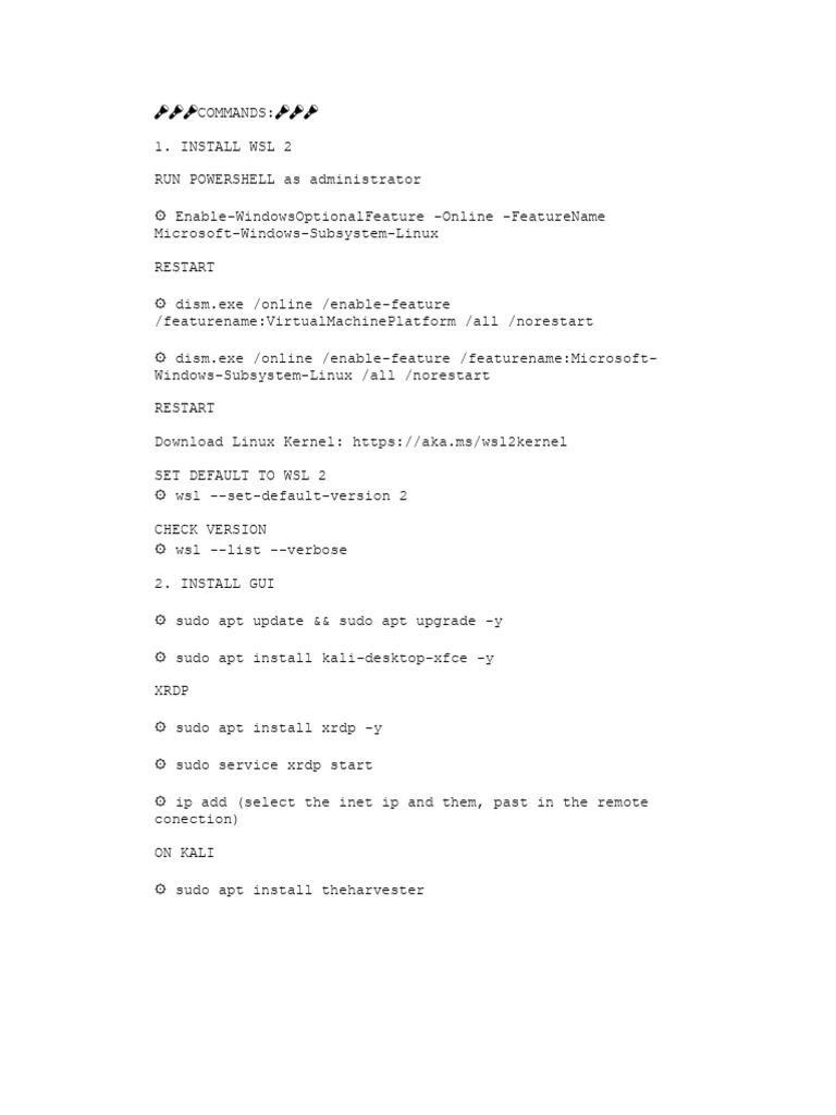 Kali On Windows WSL GUI | PDF