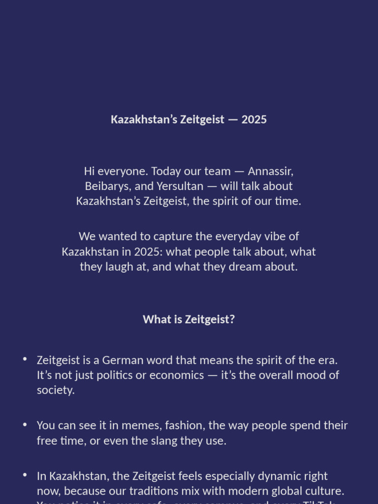 Kazakhstan's Zeitgeist - 2025 | PDF