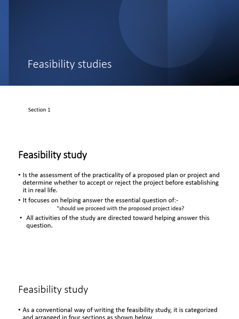 Feasibility Study Overview and Methods | PDF | Demand | Feasibility Study