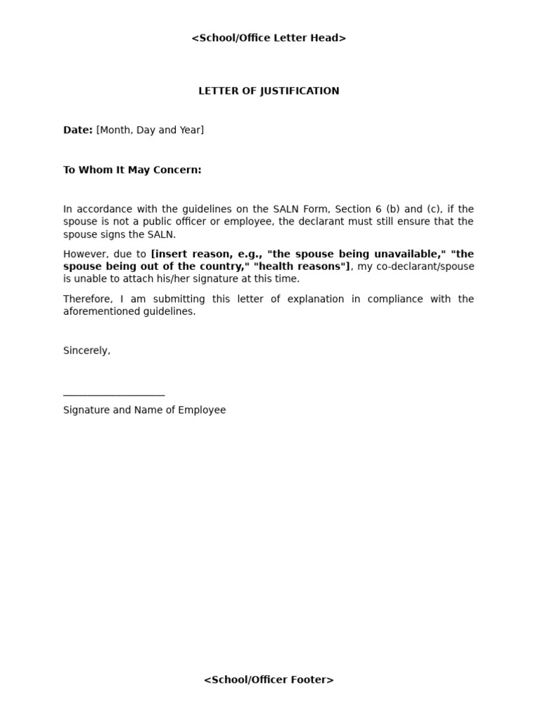 Justification Letter of No Signature of Co Declarant Spouse 17c7728c b3c2 4f39 9a34 33fac2db5d3d ...