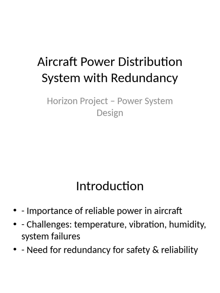 Aircraft Power Distribution Redundancy Design | PDF