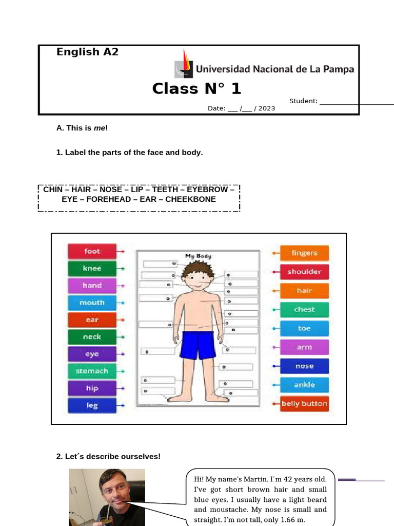 English A2 - Class 1 | PDF